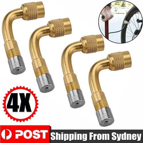 4Pcs 90° Angle Valve Extension Tyre Brass Stem Adapter Core Cap Car ...