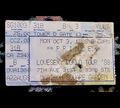 PRINCE - LOVESEXY WORLD TOUR - MADISON SQUARE GARDEN - OCT 3, 1988 ...