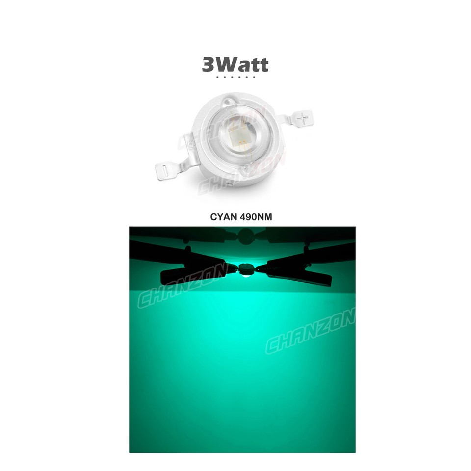 High Power Smd Led Chip 3W 10W 20W 30W 50W 100W 490nm CYAN Light Bead ...