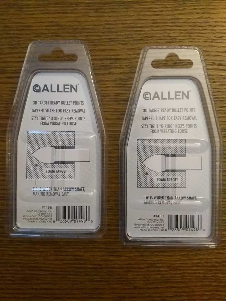 #1498 Allen Fat Belly Bullet Points. 125 gr. 21/64". TWO 6 pks for ...