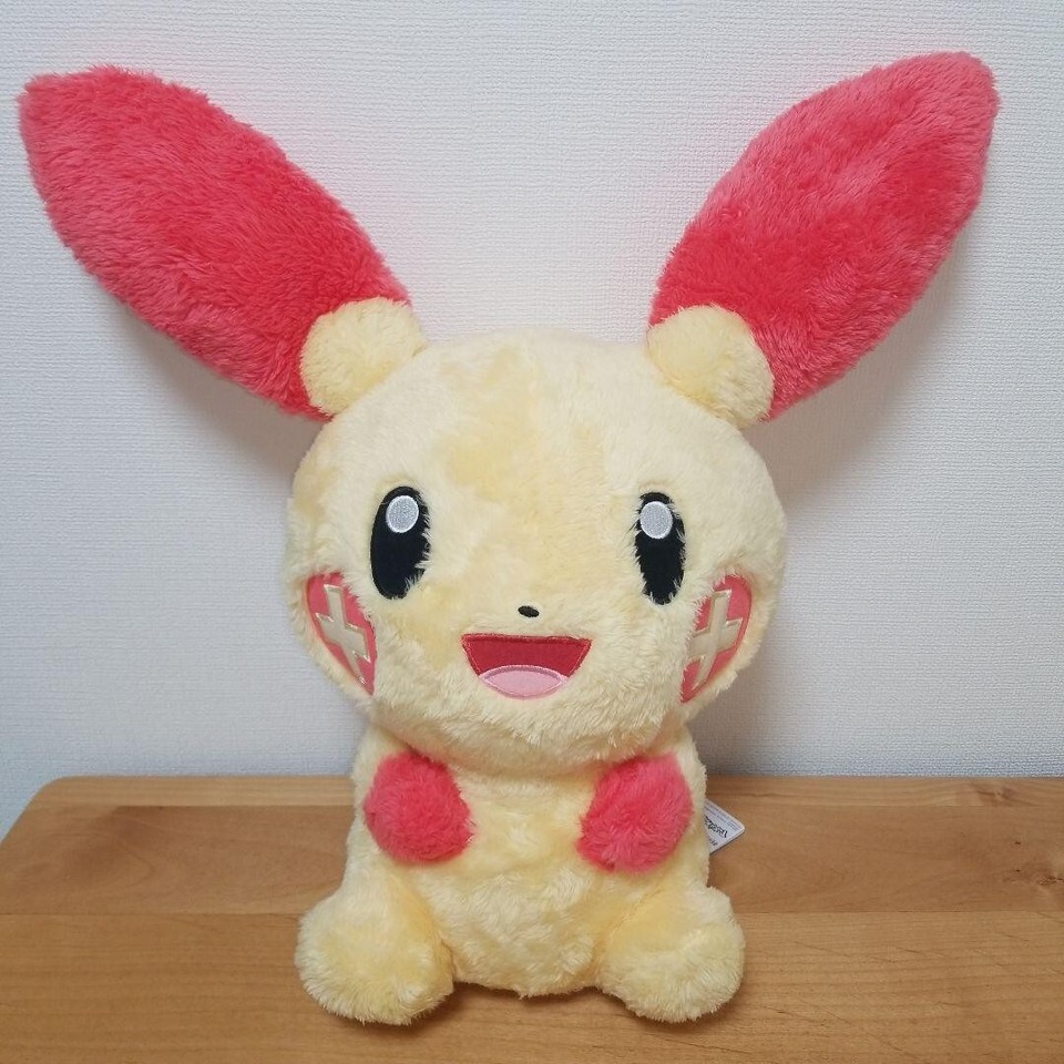 Pokemon Mofugutto Warm & Healed Fluffy Plusle Minun Big Plush Doll H 11 ...