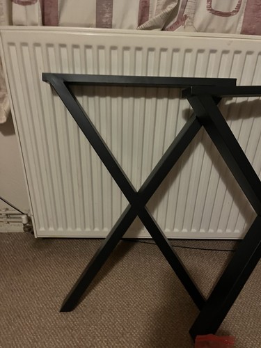 2PCS/Set Black Industrial Metal X Shape Table Legs Desk Bench X Cross Frame Legs | eBay UK