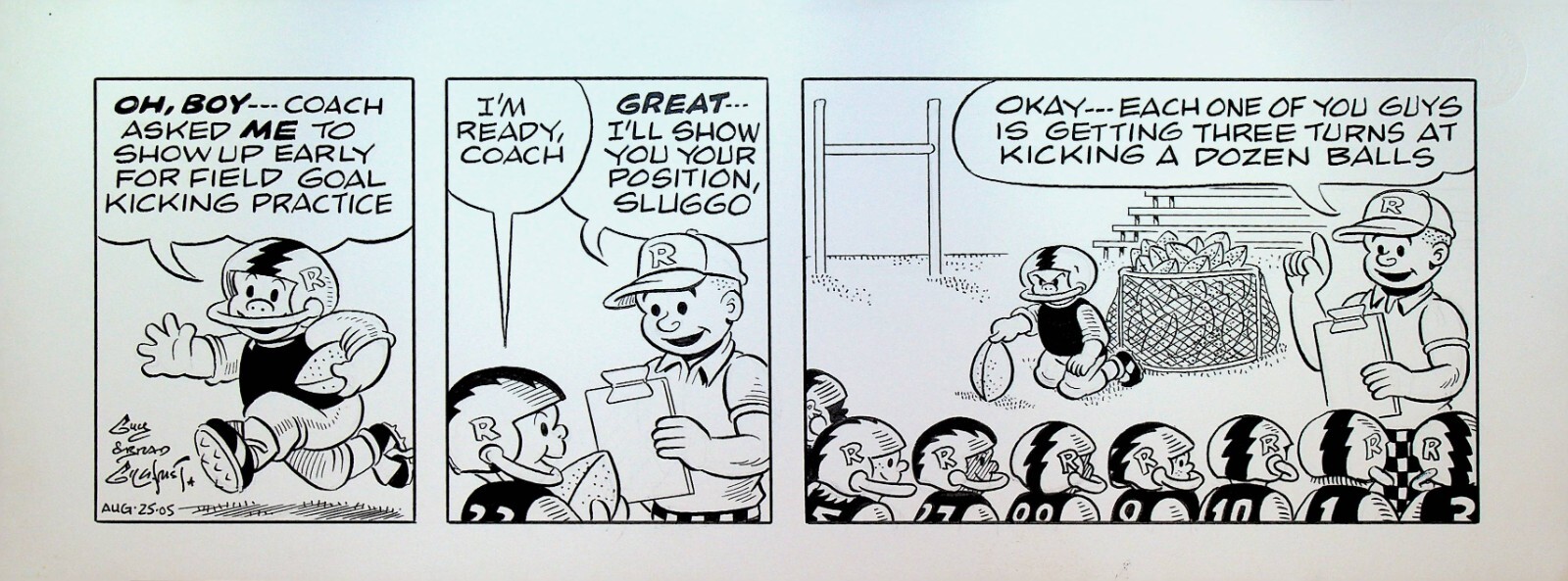 Nancy Comic Strip Original Art Guy Gilchrist August 25 2005 Football ...