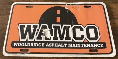 Wooldridge Asphalt Maintenance Booster License Plate Somerset Kentucky ...