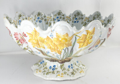 Antique Italian Majolica Maiolica Faience Monteith Punch Bowl by Nove ...