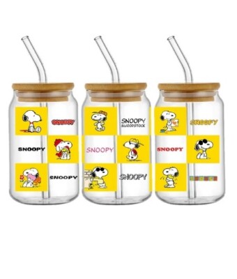 Peanut Snoopy 3D UV DTF Waterproof Transfer Sticker Mug UV DTF Cup Wrap ...