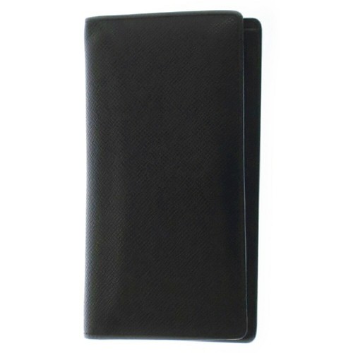 Louis Vuitton Taiga Portefeuille Ron Noir M33402 Black Leather Bifold ...