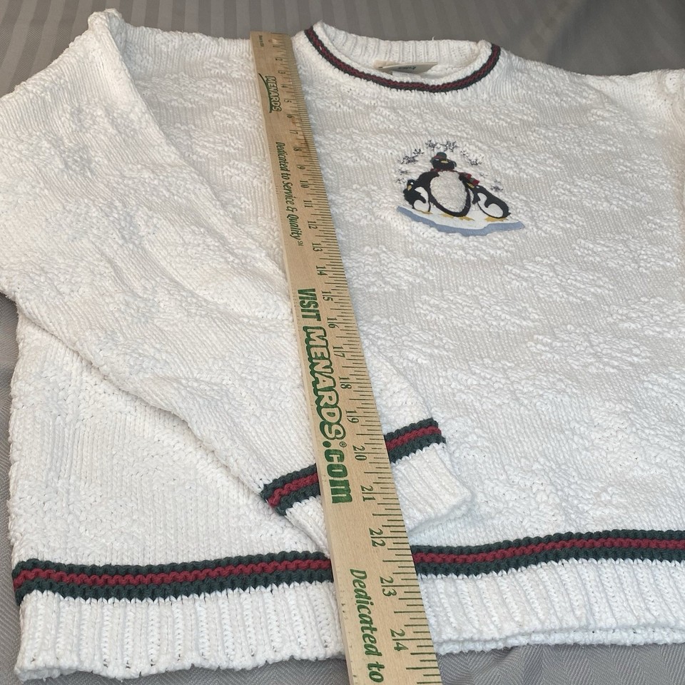 Northern Reflections Knit Pullover Sweater Embroidered Penguin 3D ...