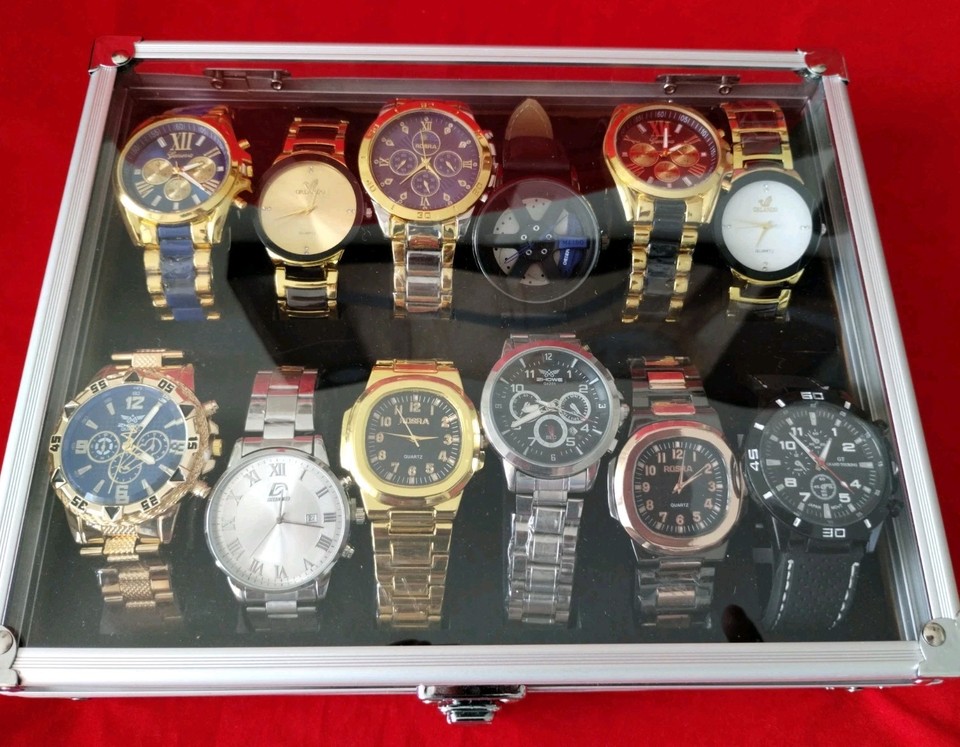 Set 12 NEW Men's Watches DEAL Men Watch Lot IPHONE 42 W Metal See Thru ...