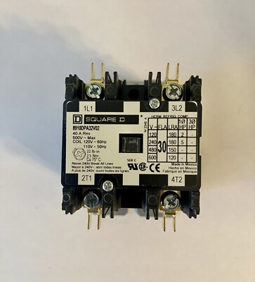 Square D 8910DPA32V02 30A 120V Coil Contactor | eBay