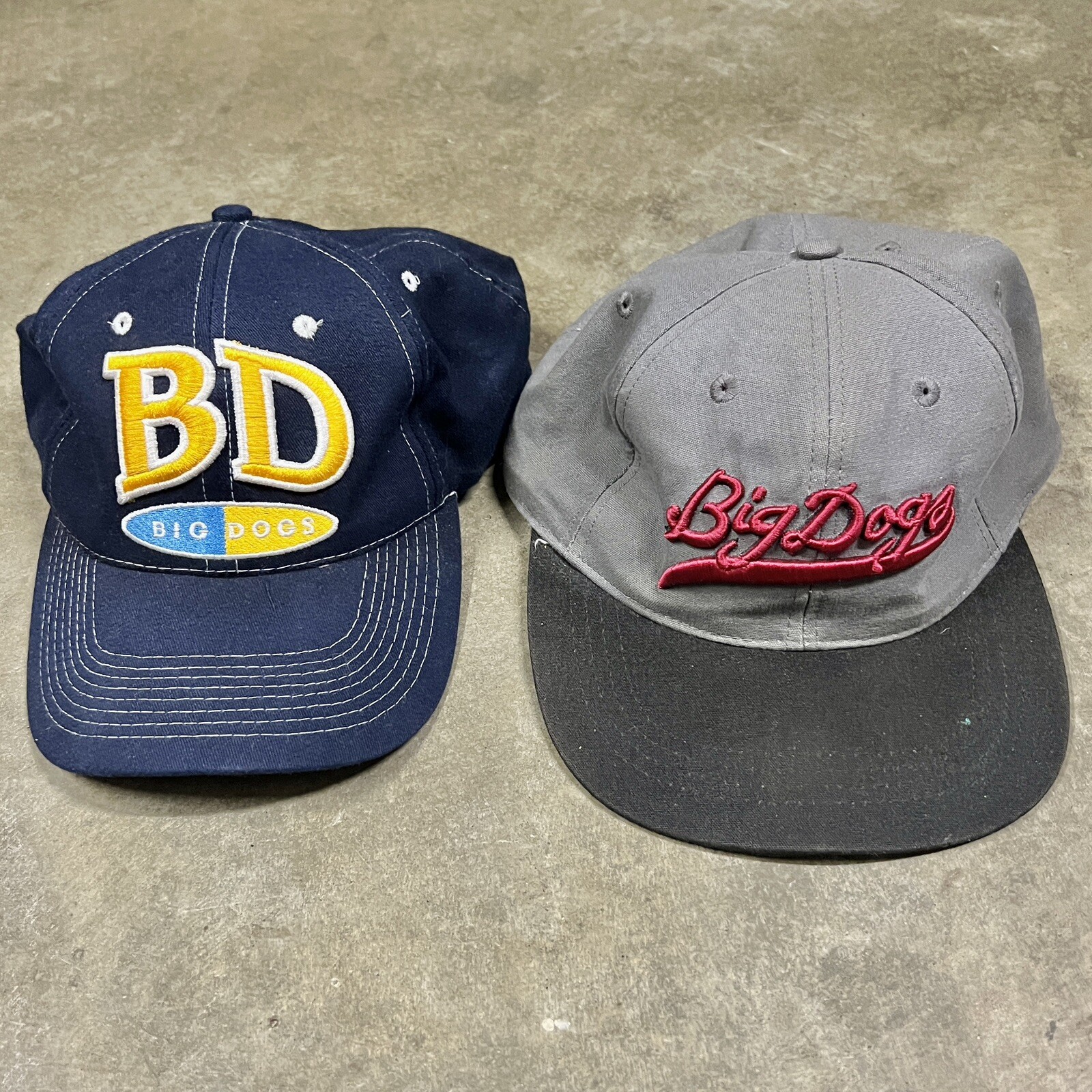Big Dogs Hat Lot Of 2 Vintage Y2K Embroidered Logos Baseball Cap ...