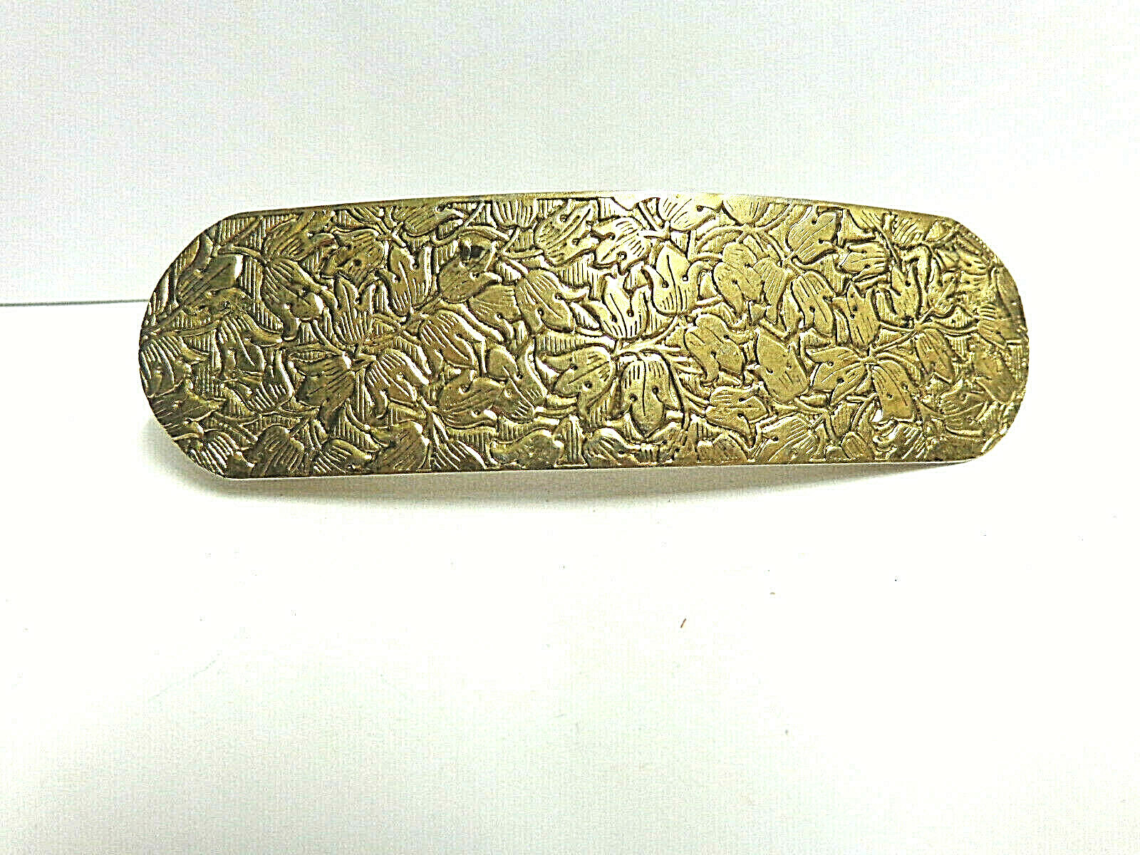 vintage hair barrette by Philips gold metal embossed … - Gem