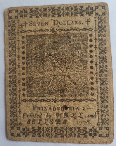 Nov 3 1776 Philadelphia Contintal Currency 7 Dollar Note | eBay