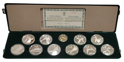 1988 Calgary Winter Olympic Complet Set $20 Silver Coin And $100 Gold ...