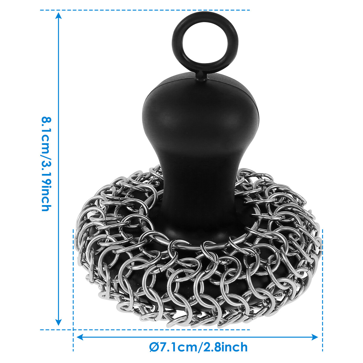 Cast Iron Scrubber Food Grade Stainless Steel Chainmail Scrubber with ...