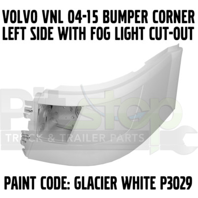 VOLVO VNL 04-15 BUMPER CORNER WITH FOG LIGHT PAINTED WHITE 82721510 ...