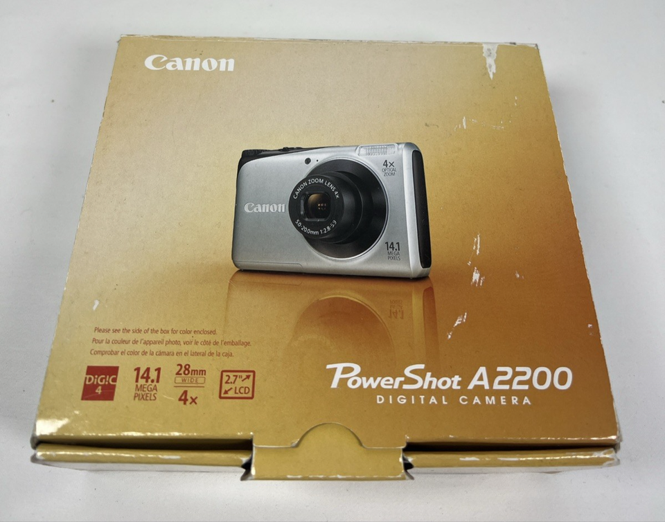 NIB Canon PowerShot A2200 HD 14.1MP 4X Digital Camera Black | eBay