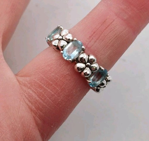 Sterling Silver Jai for John Hardy Blue Topaz Balinese Floral Design ...