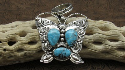 *Sterling Silver Blue Turquoise Butterfly Pendant | eBay