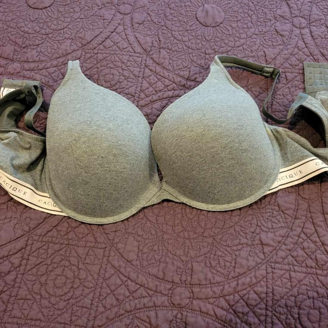 Women's Cacique Boost Plunge Bra - Gray - Size 46 DD - Gem