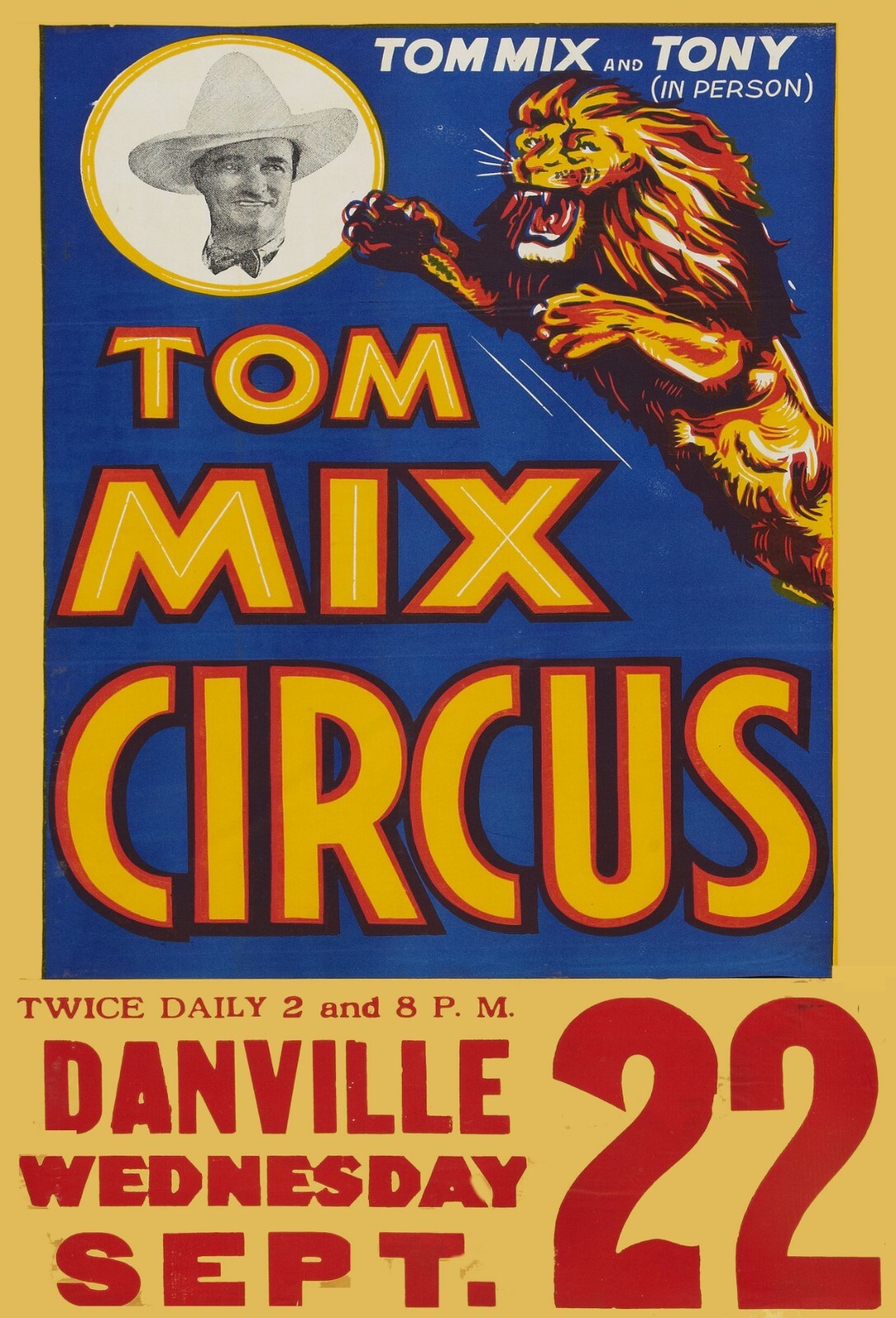 Tom Mix Circus Poster In Person All Metal Tin Sign 8 x 12 | eBay
