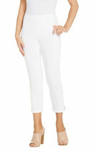 Joan Rivers Regular Signature Ankle Pants w/Front Seam-White-Large-New ...