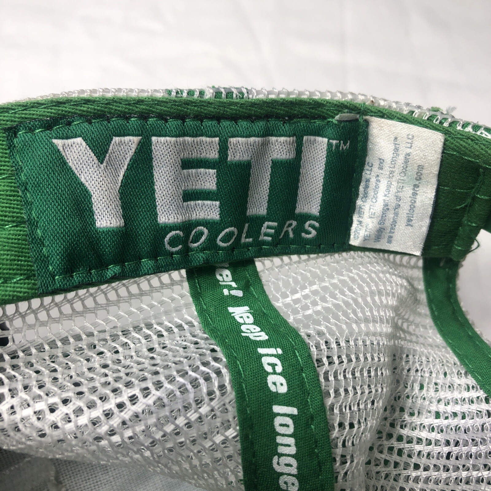 Yeti Coolers Baseball Cap Green White Mesh Embroidere… - Gem