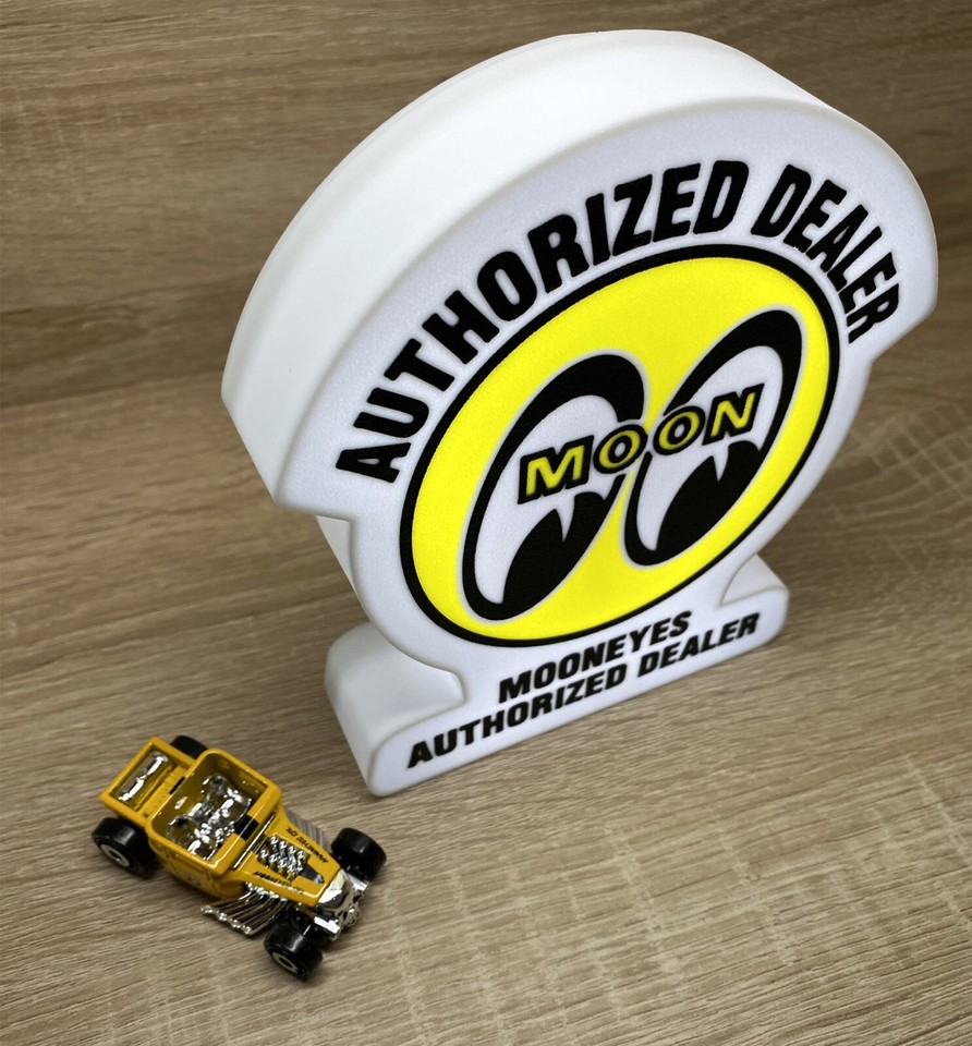 Neon Sign LED Lamp 3D Printed Moon Eyes Hot Rod Drag Racing Themed ...