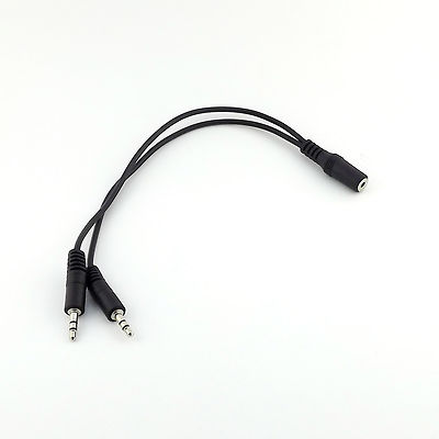 3.5mm Female To 2x 1/8" Male Stereo Earphone Audio Splitter MP3 MP4 ...