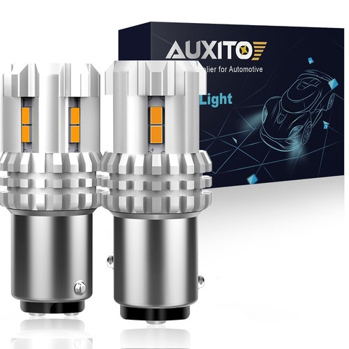 2X BAY15D 1016 1157 Amber LED Turn Light Signal Bulbs Anti Hyper Flash ...