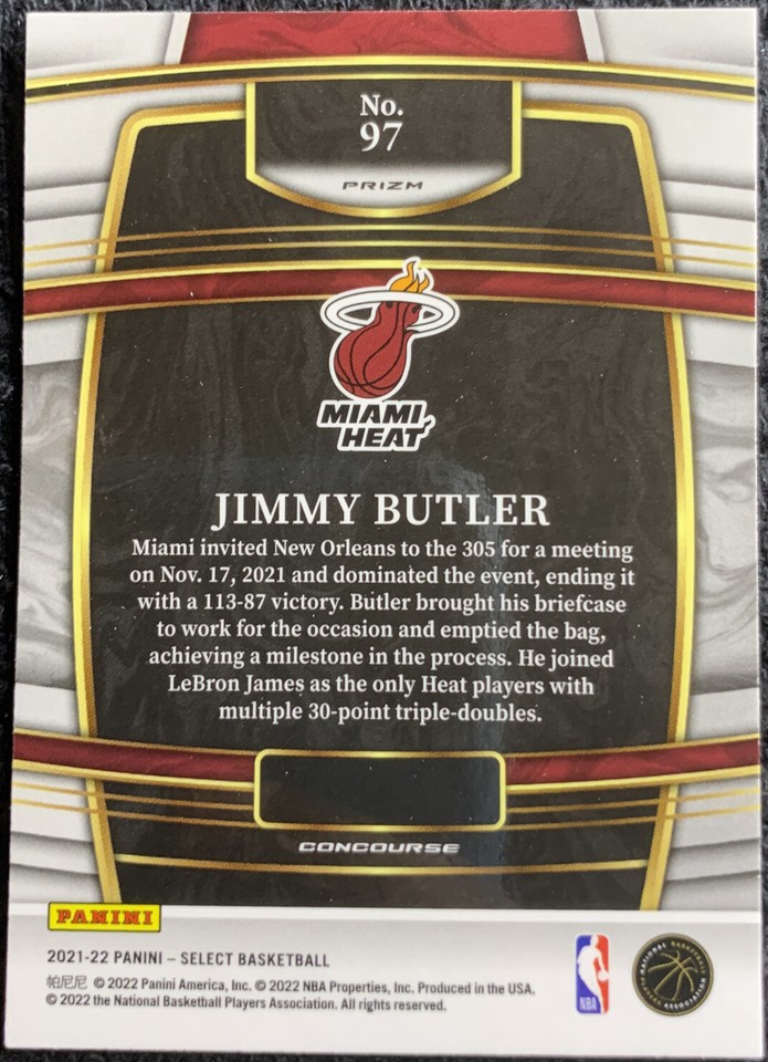 2021-22 Select Jimmy Butler Concourse Retail Blue Silver #97 Miami Heat ...