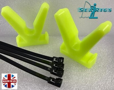 Sea Fishing Universal Rod Rests Removable Boat/Pier Rail Holder Hi Vis ...