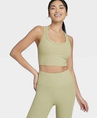 NEW Womens Light Support Rib Racerback Longline Sports Bra All in ...