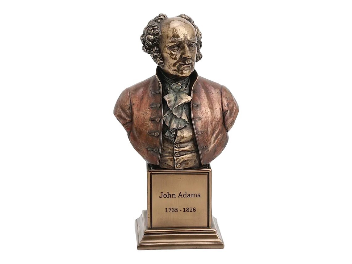 President John Adams Bust on Inscribed Plinth Cold Cast Bronze & Resin ...