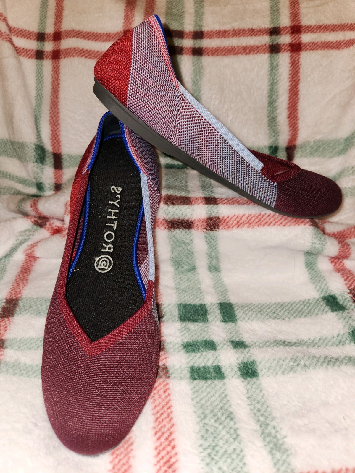 Rothy's The Flat Berry Red Color Block Flats Women's … - Gem