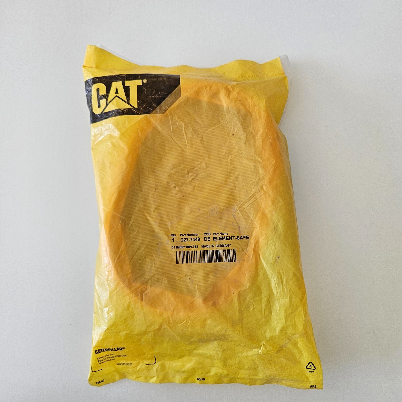 Caterpillar Genuine CAT 227-7449 Filter Element 2277449n for sale ...