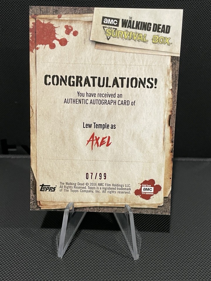 The Walking Dead Survival Box LEW TEMPLE Infected Authentic Autograph ...