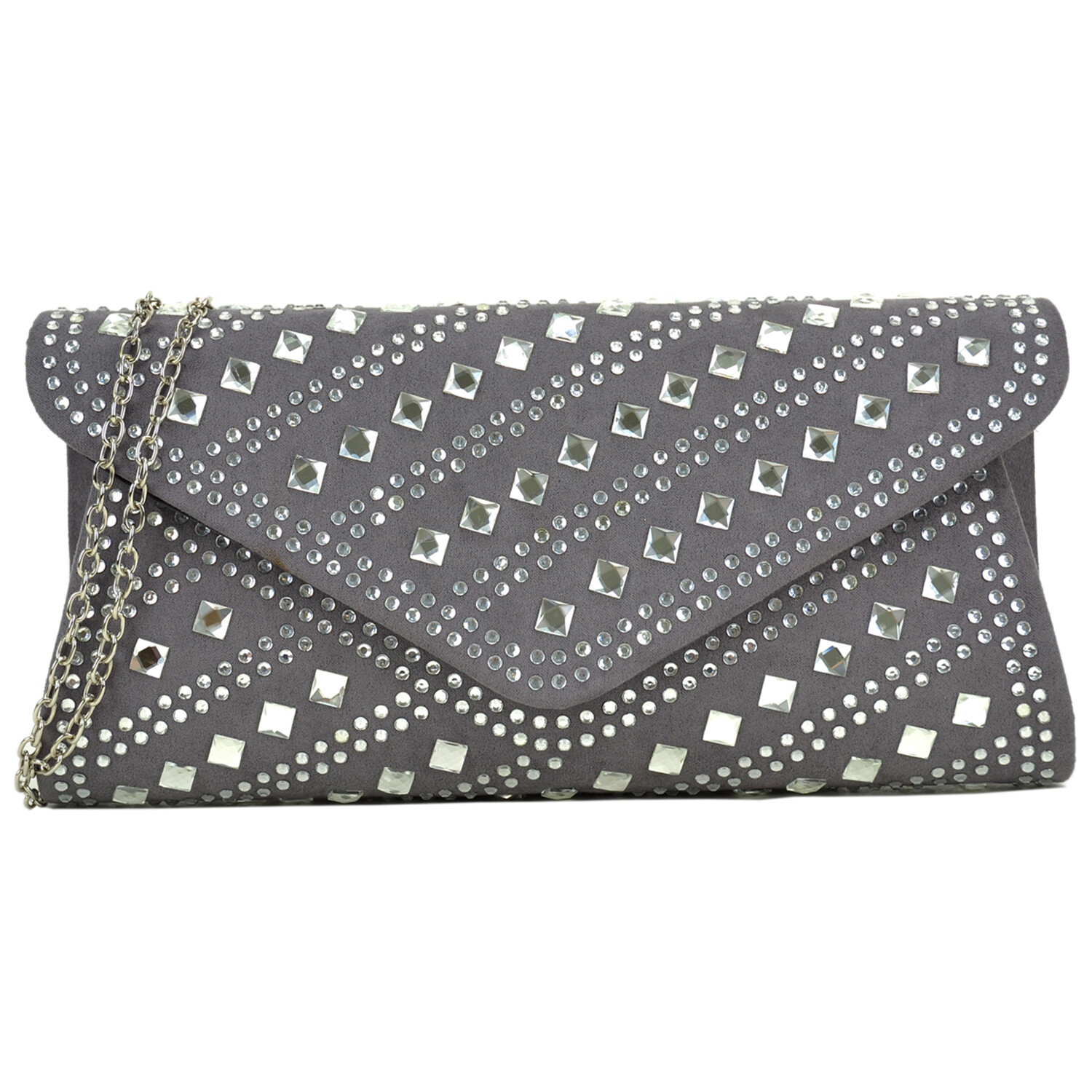 Womens Fashion Studded Rhinestone Evening Clutch Formal Party Crossbody ...