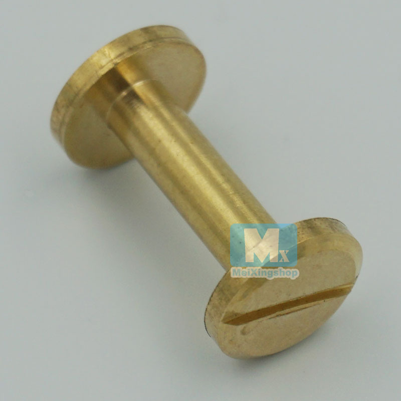 Solid Brass 10mm flat head Button Stud Screw nail Chicago Screw Leather ...