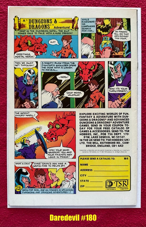 DAREDEVIL 158/180/181/183 - Frank Miller/death of Elektra/Marvel Late ...