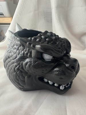 3D Printed Godzilla Planter – Unique Monster Head Plant Pot, Kaiju Home ...