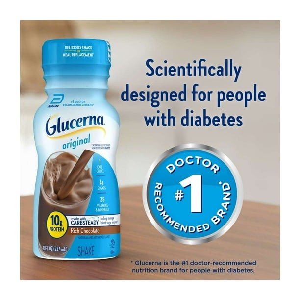 Glucerna Original Shake Rich Chocolate 8 fl oz 6-Pack – Diabetic ...