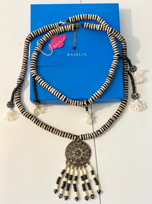 HSN BAJALIA PURVA Africa-Inspired Multi Tassel Statement Necklace NIB ...