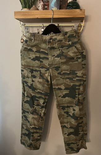 We The Free Remy Moss Green Cotton High Rise Straight Leg Camo Pants ...
