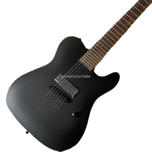 7-Strings Matt Black Electric Guitars Black Hardware String Thru Body ...
