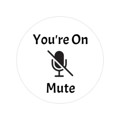 You're On Mute Comical Transparent Outdoor Stickers, Round, 1pcs | eBay