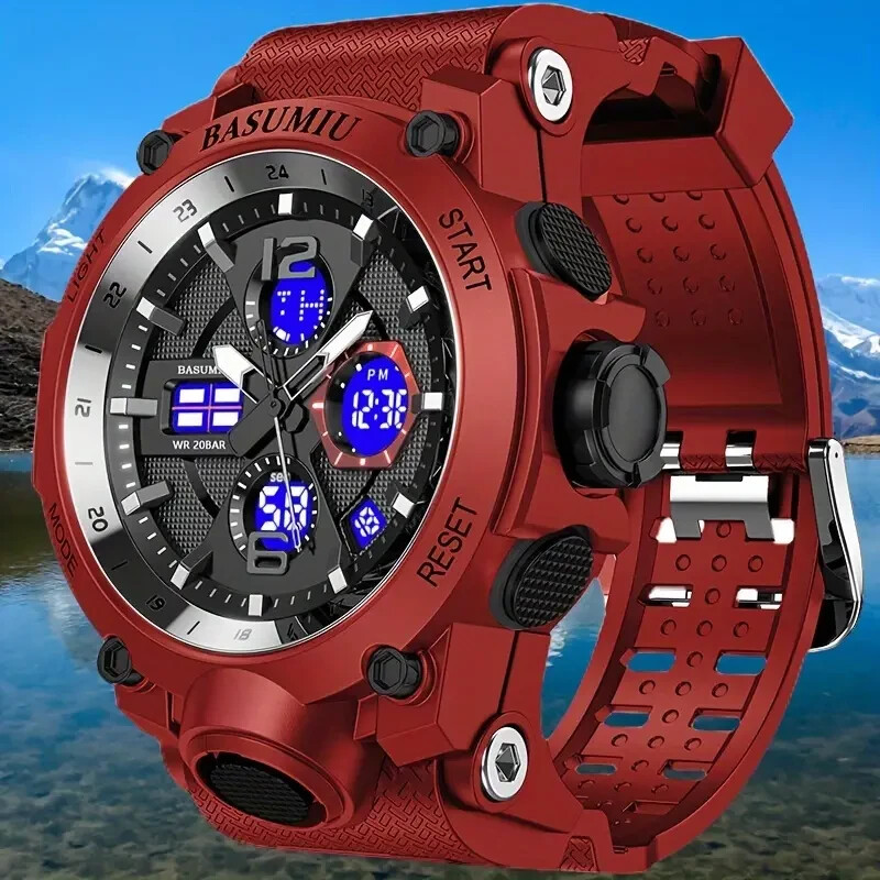 Digital Sports Watch Wrist Stylish Alarm Waterproof LED Display Outdoor ...