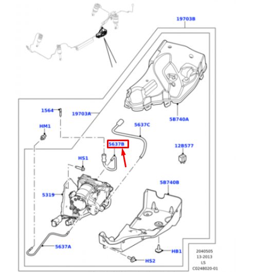 LAND ROVER DISCOVERY IV L319 Luftkompressor-Einlassschlauch LR045253 ...