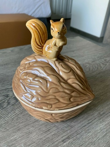 Squirrel on Nut Candy and Nut Dish w/Lid, Vintage | eBay
