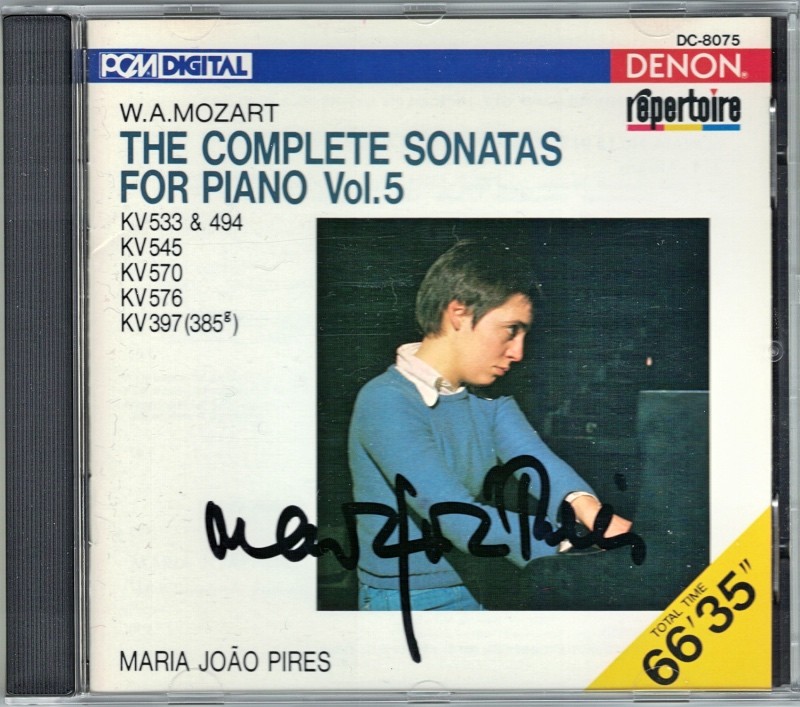 Maria Joao PIRES Signed MOZART Piano Sonata K.533 545 570 576 Fantasia ...